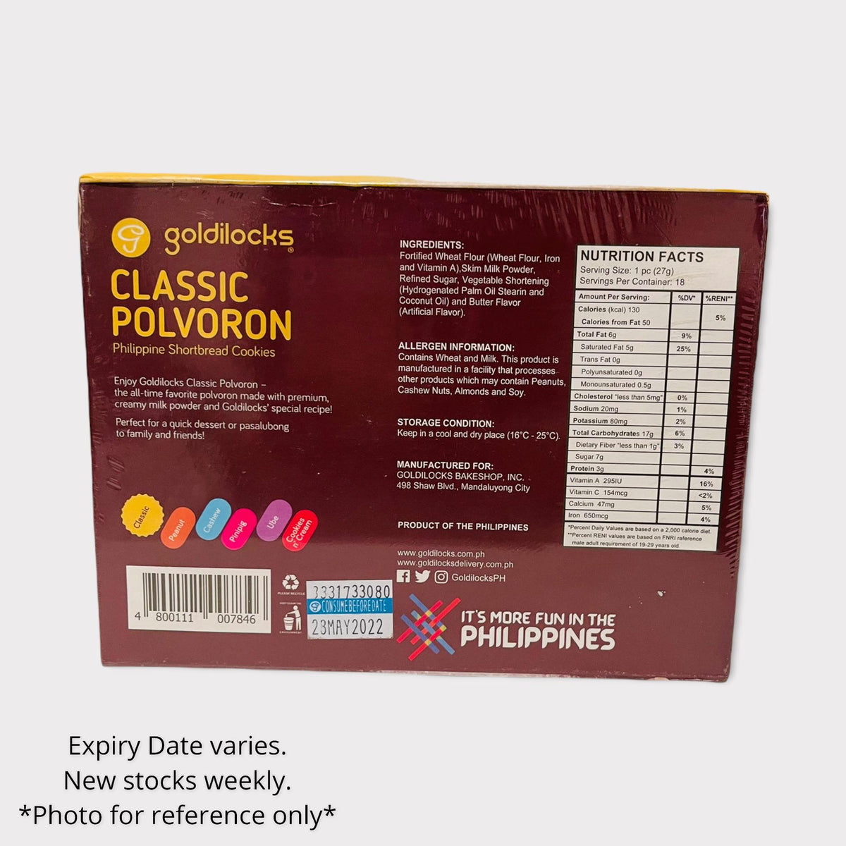 Goldilocks | Classic Polvoron | 1box = 18pcs | 500g – PasaBuy PH to USA